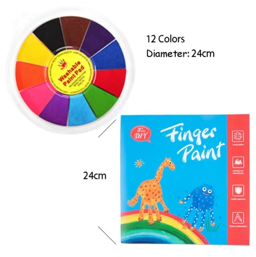 Kids Finger Painting Coloring Book - 36 Sheets & 12 Colors Set – Chai ...