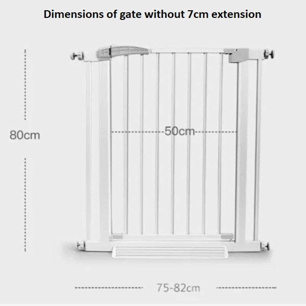 Chai Auto-Close Baby Safety Gate With 7cm Extension - Pressure Mounted ...